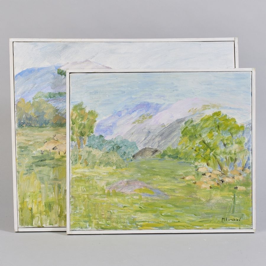 Marianne Lundblad | Landskap med får | MutualArt