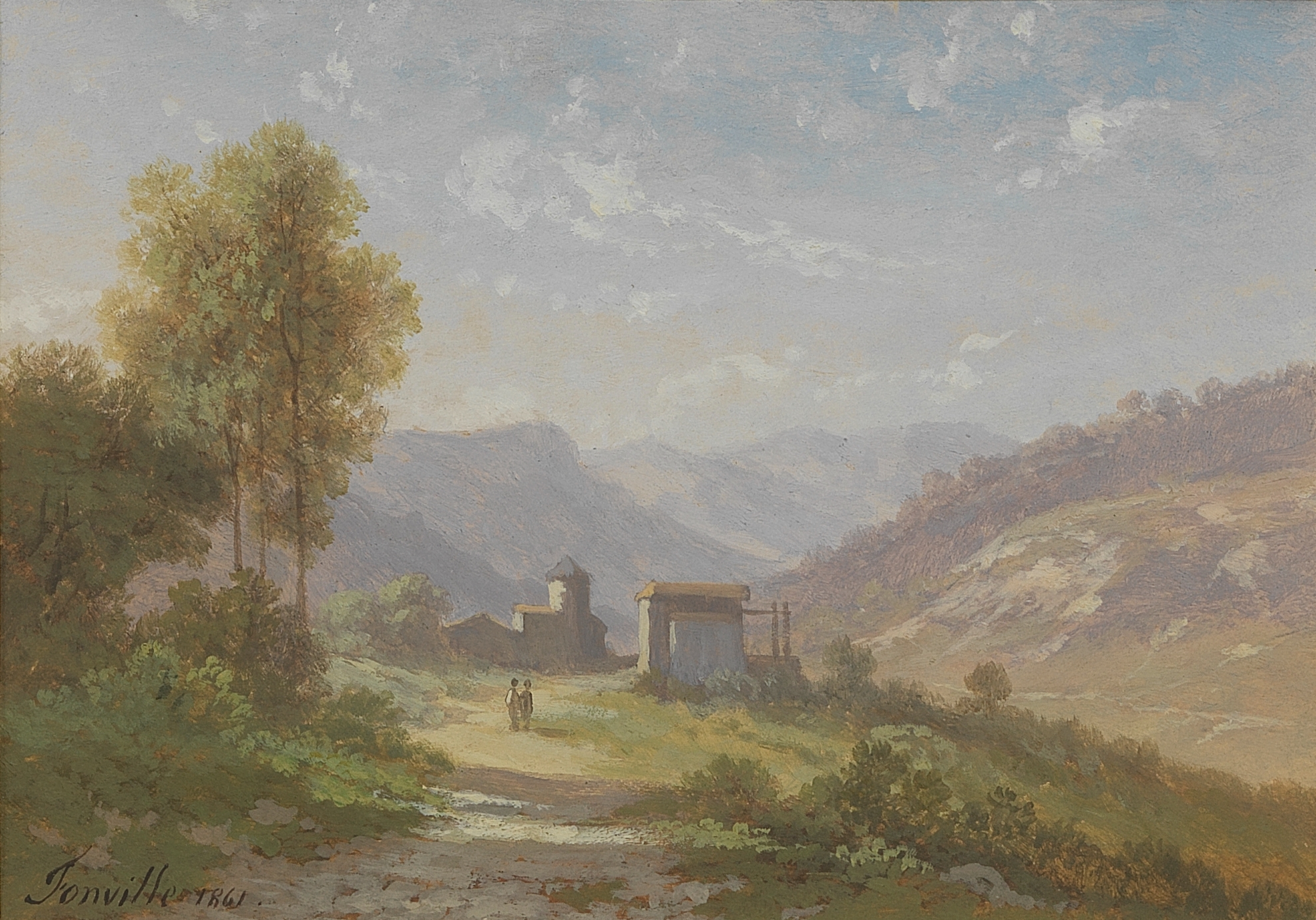 Horace Antoine Fonville | Paire de paysages de montagne (1861) | MutualArt