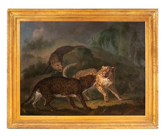 Martin Ferdinand Quadal | Three leopards in a landscape | MutualArt