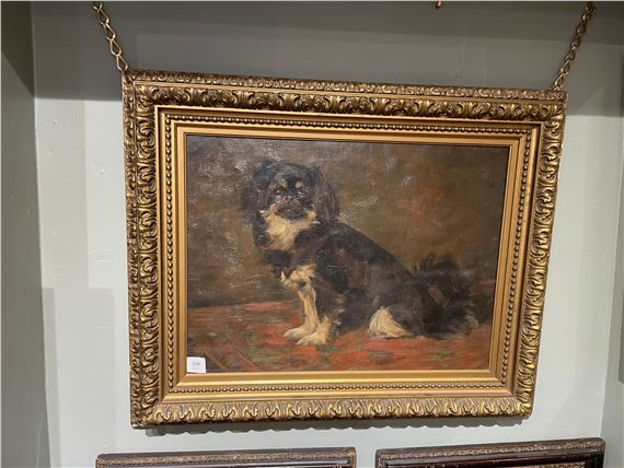 Samuel Fulton | A black and tan Pekingese resting on a Persian rug ...