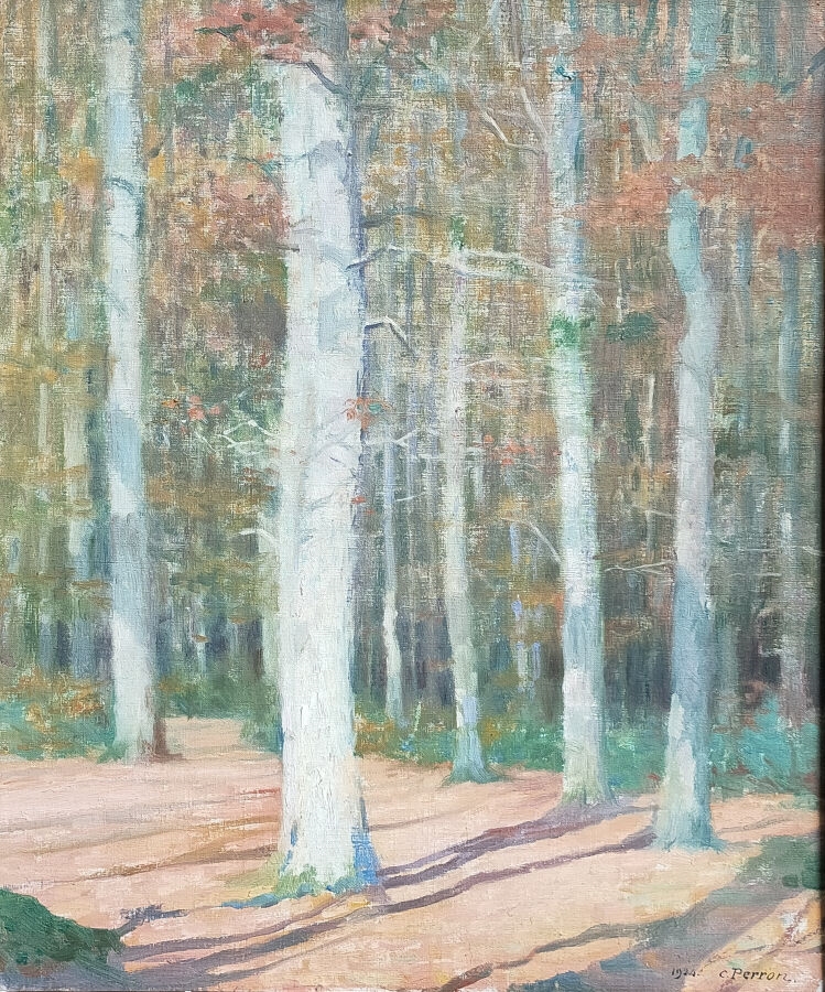 Charles Perron | Bouleaux à l'automne (1924) | MutualArt