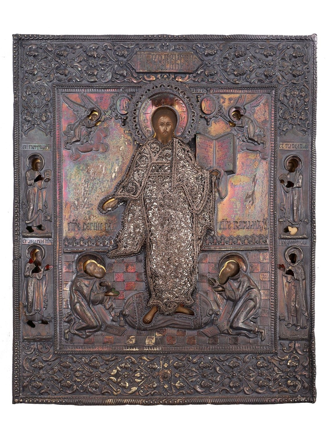 Russian School, 19th Century | RUSSIAN ORTHODOX ICON OF CHRIST PANTOCRATOR IN SILVER OKLAD ...