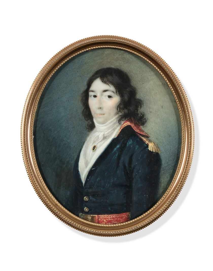 French School, 18th Century | Officier en uniforme bleu de général de division, portrait présumé ...
