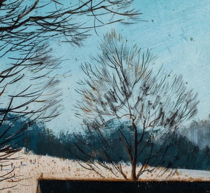 Arthur Saron Sarnoff | Winter Landscape with Gray Barn | MutualArt