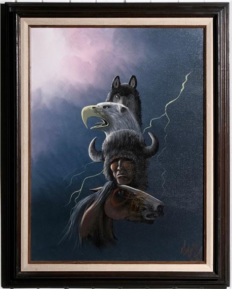 Edward Two Bulls | Warrior, Horse, Eagle and Wolf | MutualArt