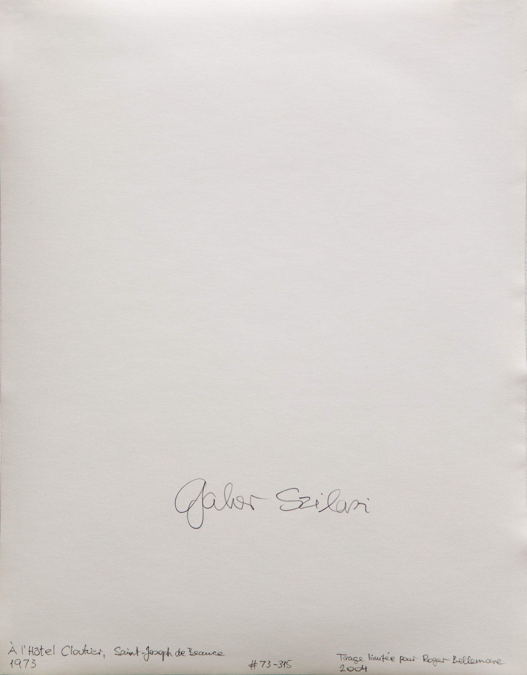 Gabor Szilasi | À l'Hôtel Cloutier (1973) | MutualArt