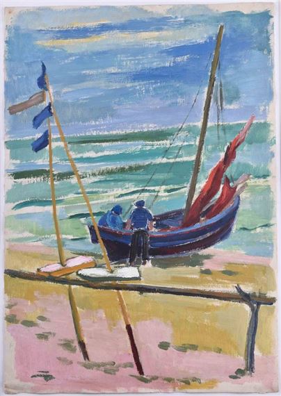 Fritz Duda | Fischer am Strand von Koserow/Usedom | MutualArt
