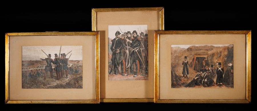 Auguste Denis Raffet | Suite of three color litographs | MutualArt