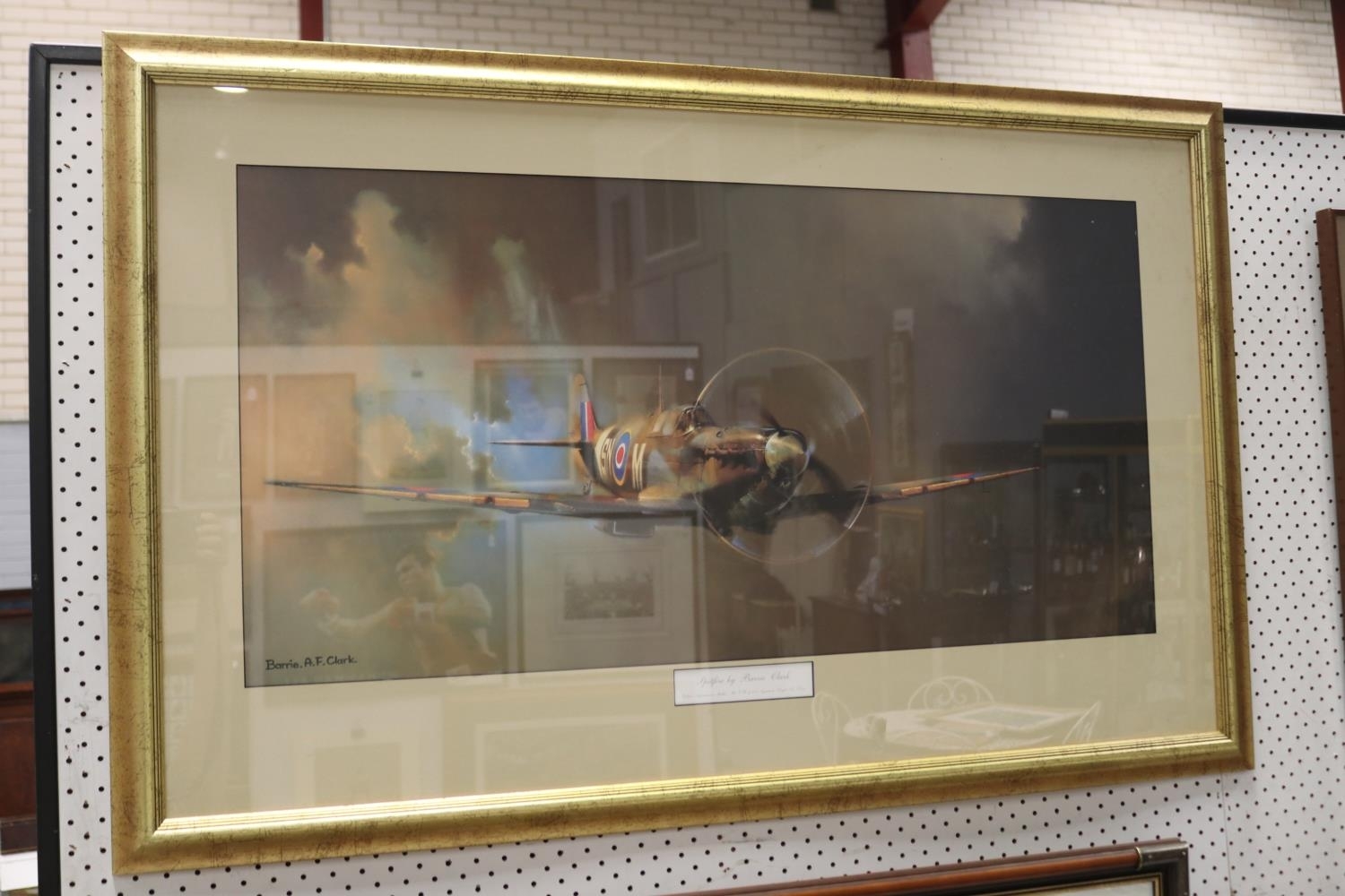 Barrie Clark | Very large framed Spitfire by Barrie Clark | MutualArt