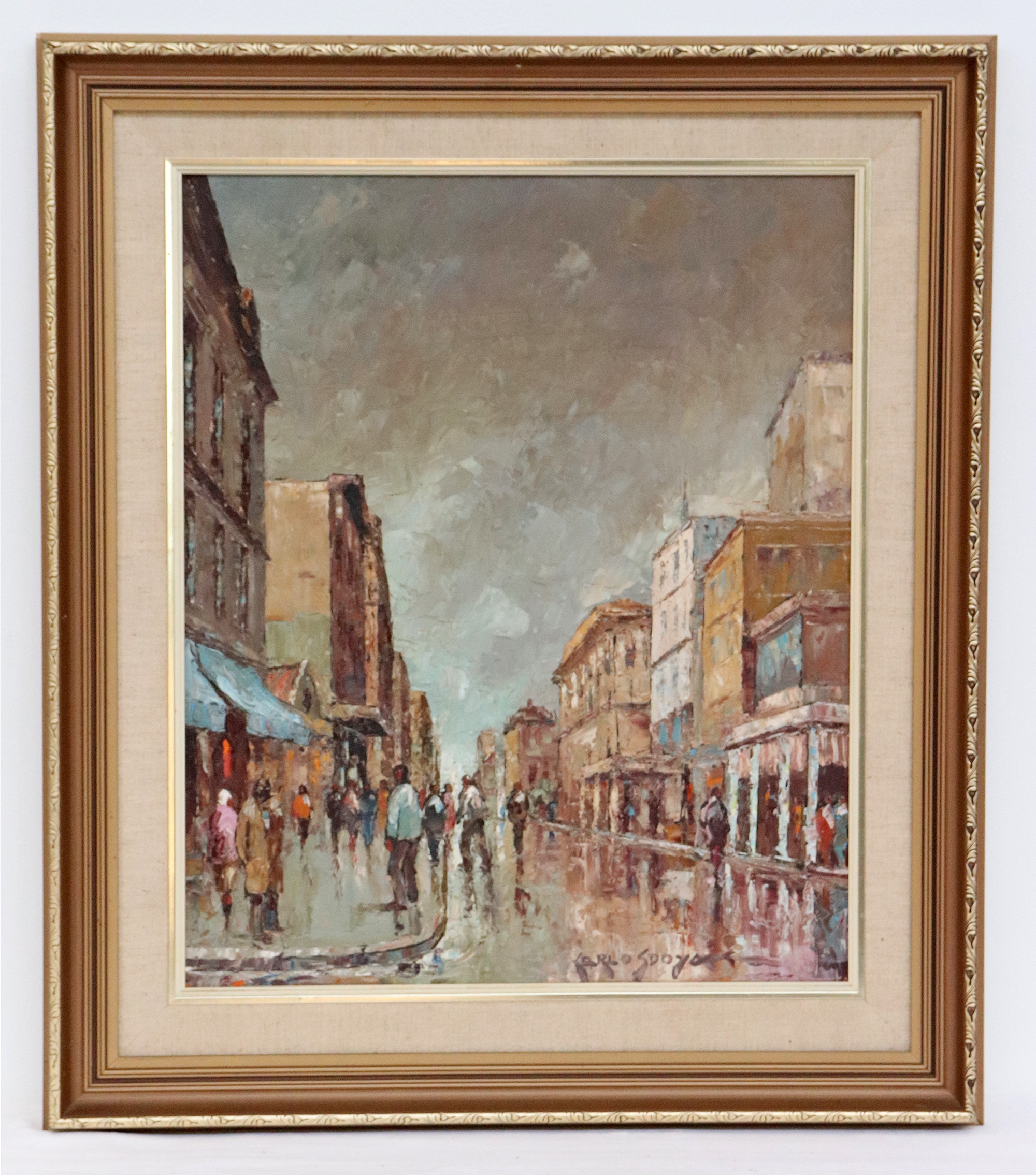 Carlo Sdoya | BUSY INNER CITY STREET SCENE | MutualArt
