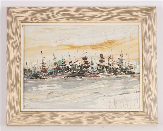 Paul-Émile Genest | Paul Émile (1940-) Trees on the Horizon Oil on ...