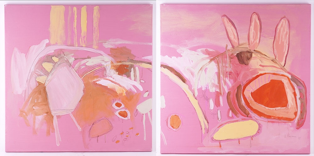 A. Karam | Composition in Pink Diptych, | MutualArt