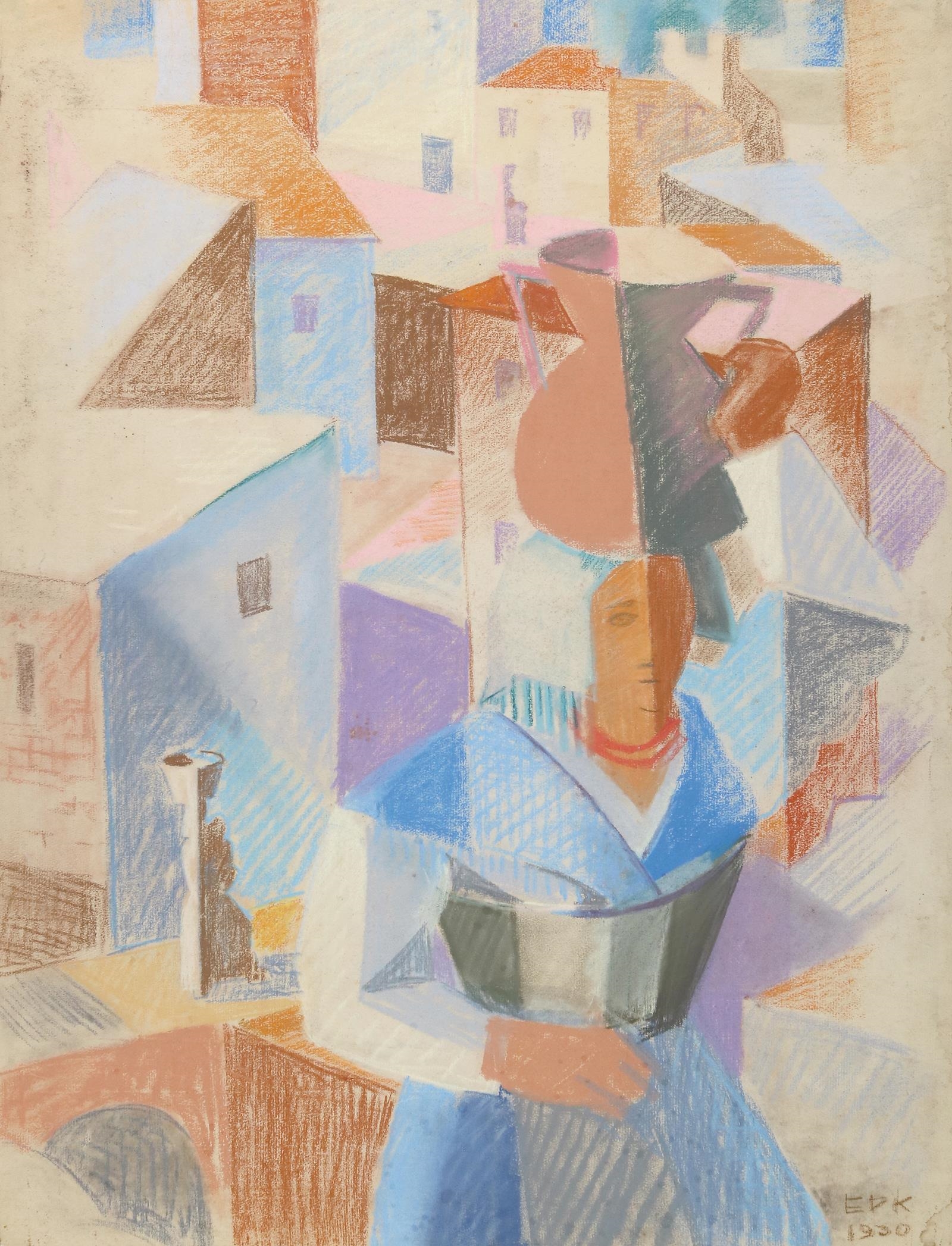 Edmund Daniel Kinzinger | Halbfigur einer Italienerin mit einem Krug ...