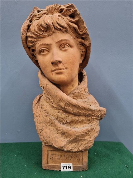 William Henry Tyler | A TERRACOTTA HEAD OF A YOUNG LADY (1879) | MutualArt