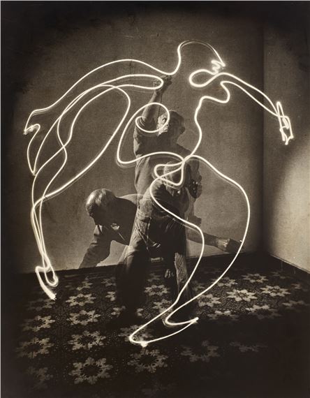 Gjon Mili | Picasso Drawing with Light, c.1948 | MutualArt