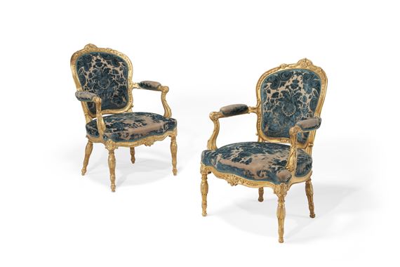 Ince and Mayhew | A PAIR OF GEORGE III GILTWOOD ARMCHAIRS (Circa 1765 ...