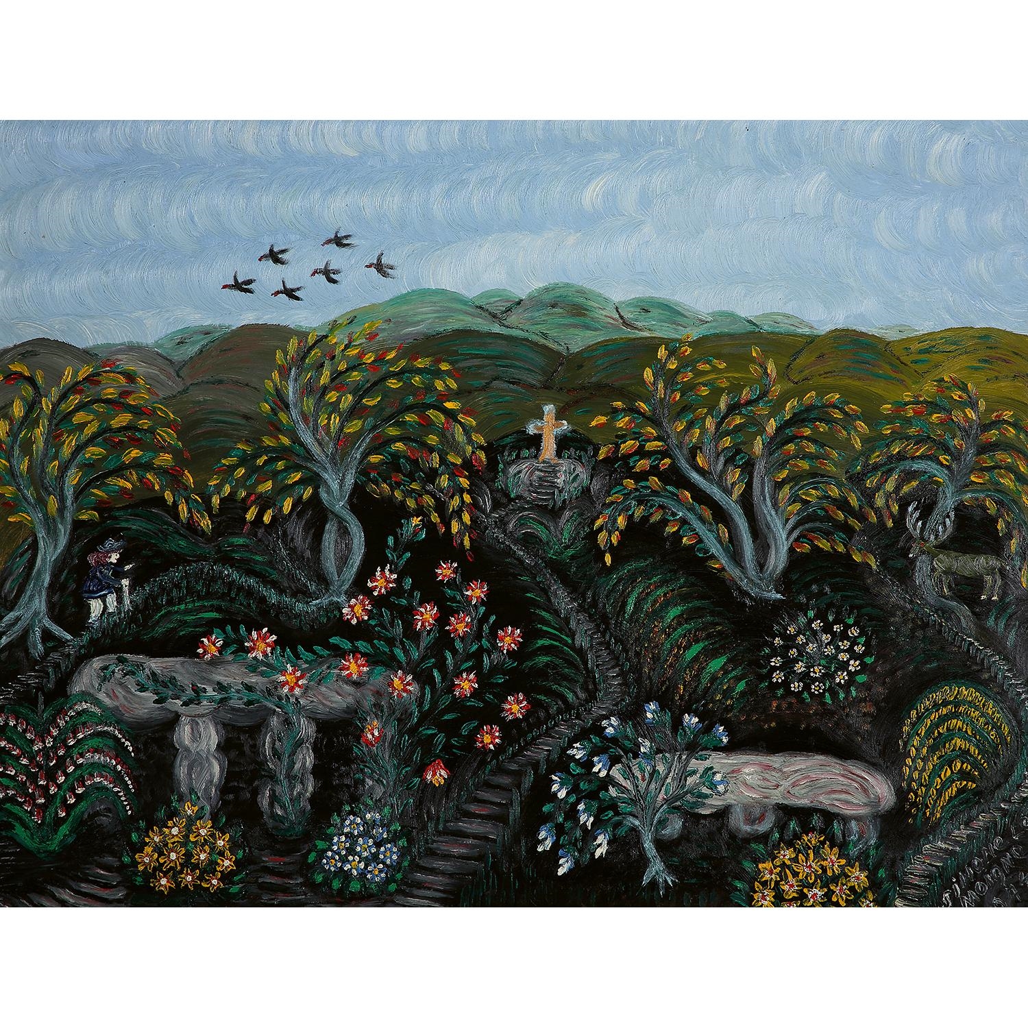 Simone LE Moigne | Coin printanier autour d’une croix (1974) | MutualArt