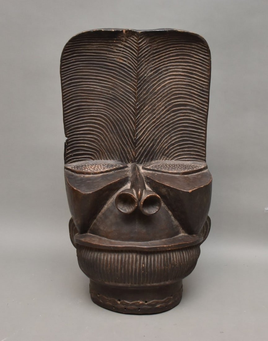African School | Large Vintage African Batcham Mask, Kings Stool/Chair ...