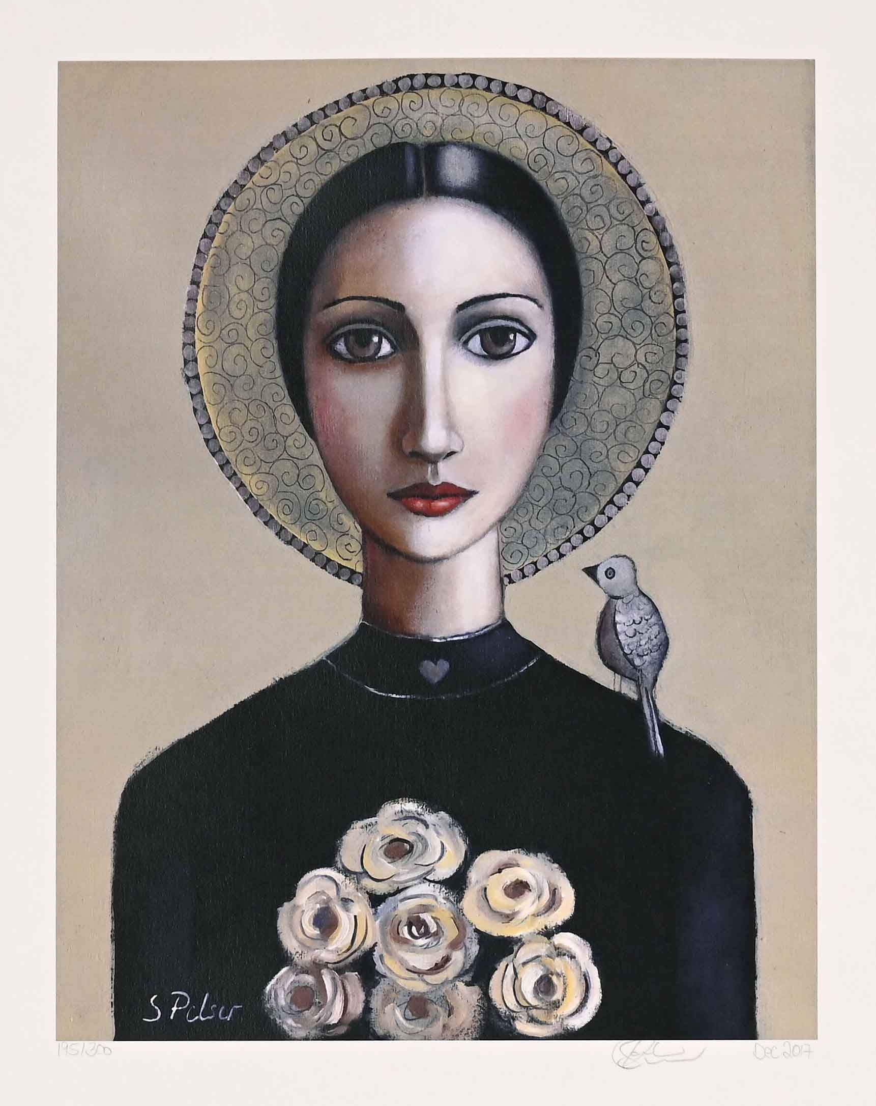 Sandra Pelser | Portrait of a Woman with Bird (2017) | MutualArt