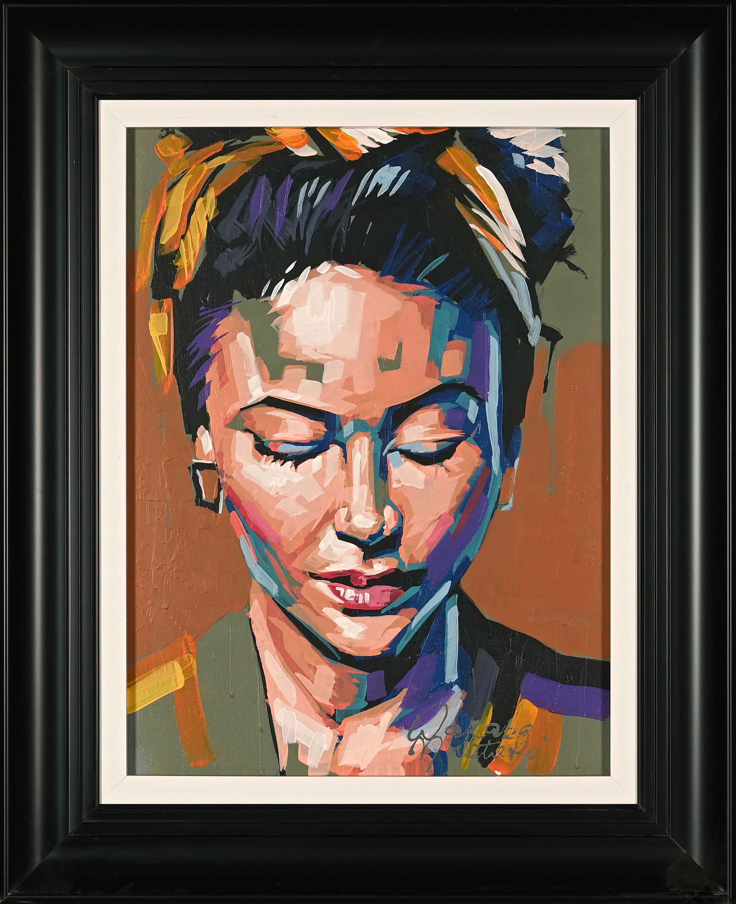 Wakaba Mutheki | Portrait of a Girl with Eyes Averted | MutualArt