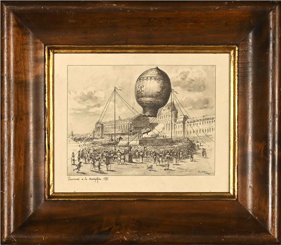 Pierre Albert Leroux | Two Works: Launching Hot Air Balloons in 1783 ...