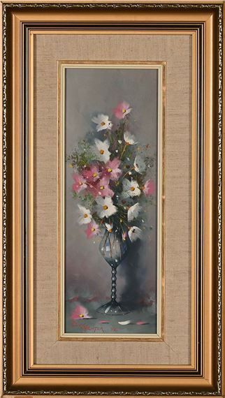 Dirk Venter | Still Life with White and Pink Flowers (1992) | MutualArt