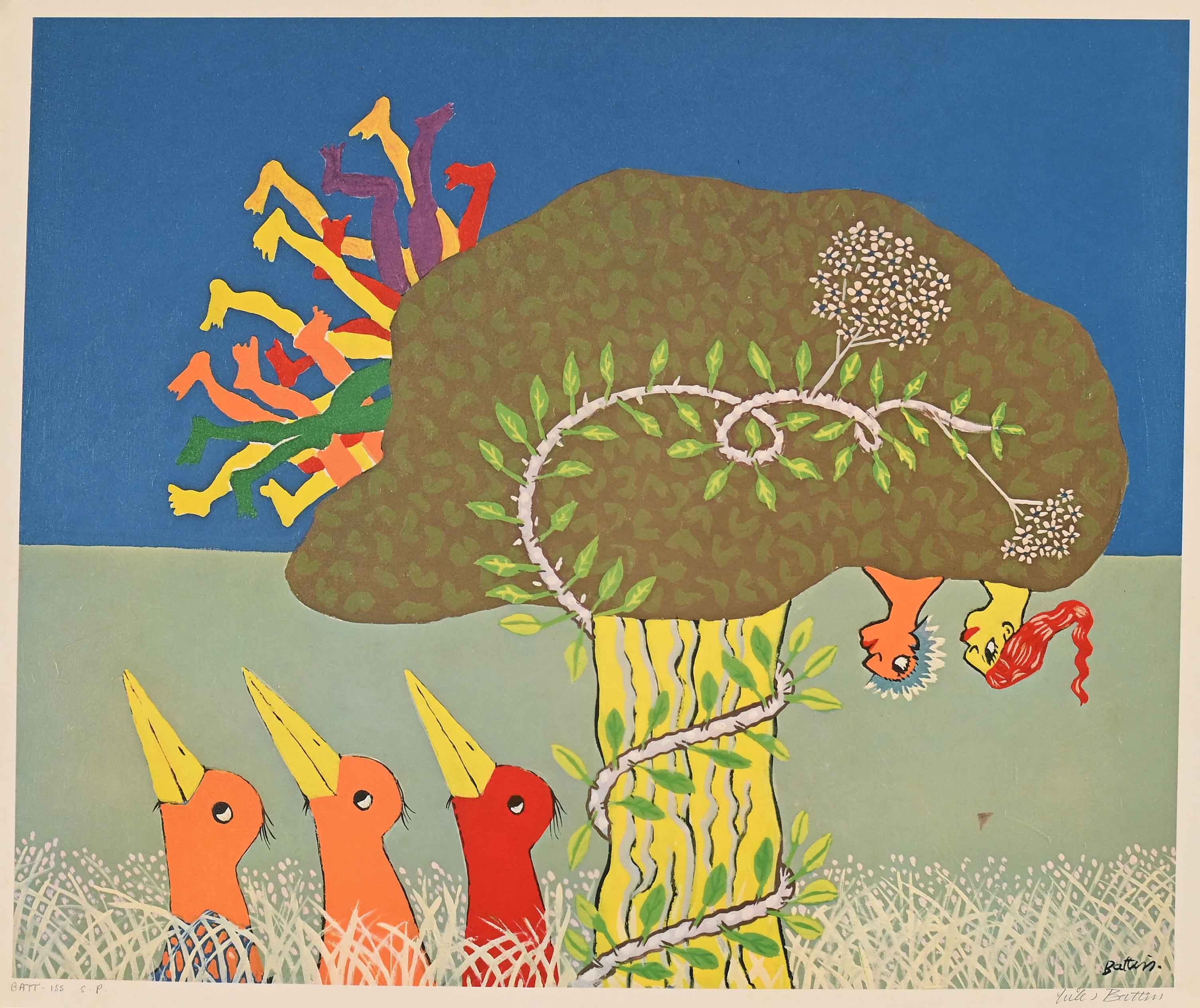 Walter Whall Battiss | Ten People in a Mopipi Tree | MutualArt