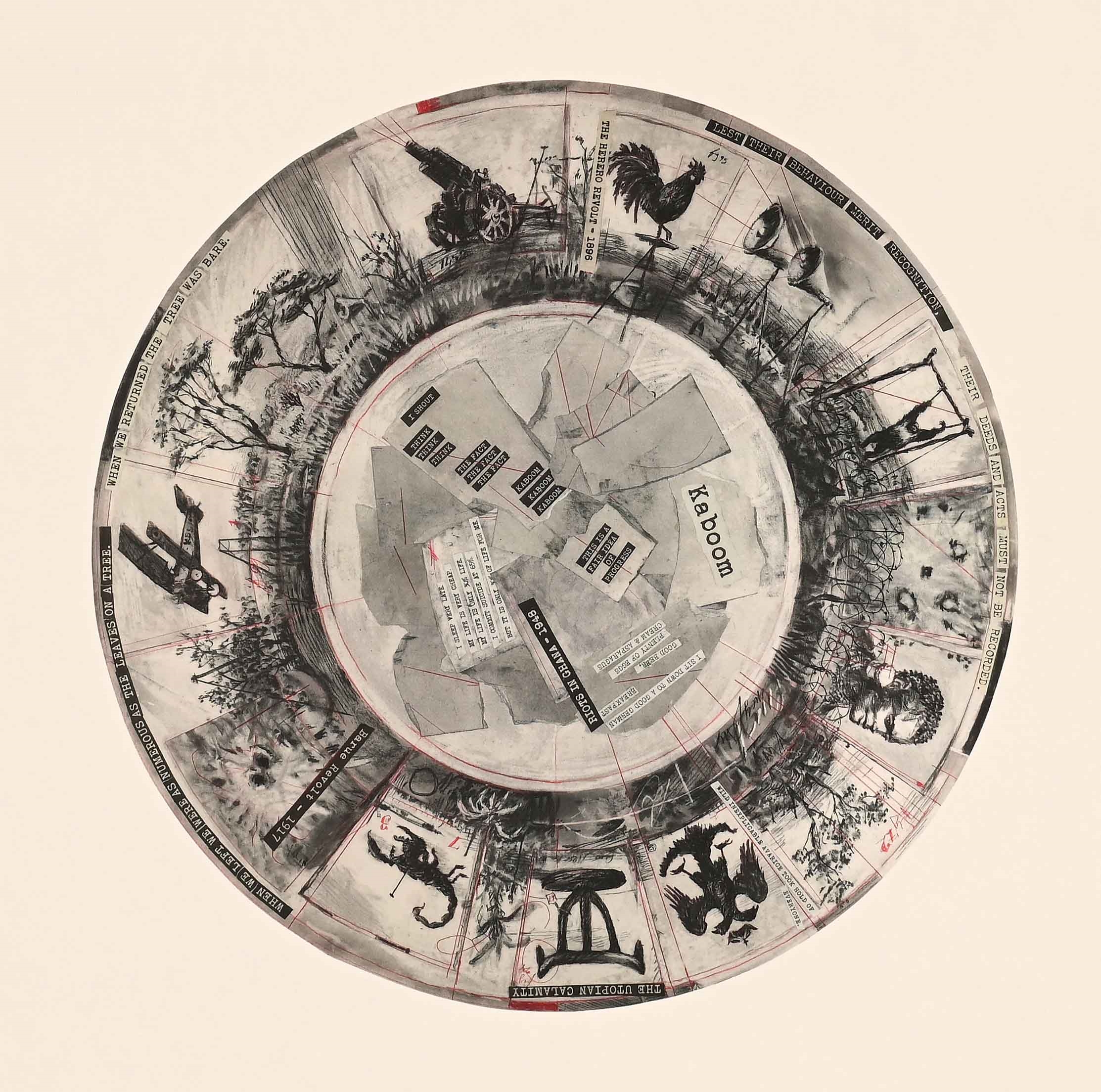 William Kentridge | Drawing for The Head & the Load (Tondo III) | MutualArt