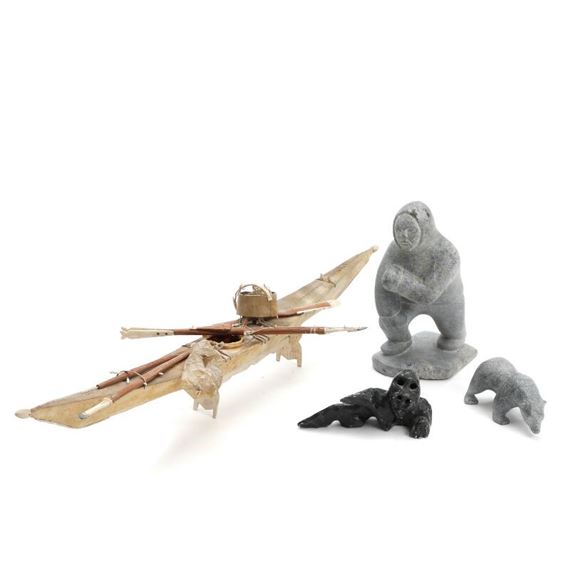 Karl Kristoffersen | A Greenlandic Inuit kayak model of hide, bone and ...