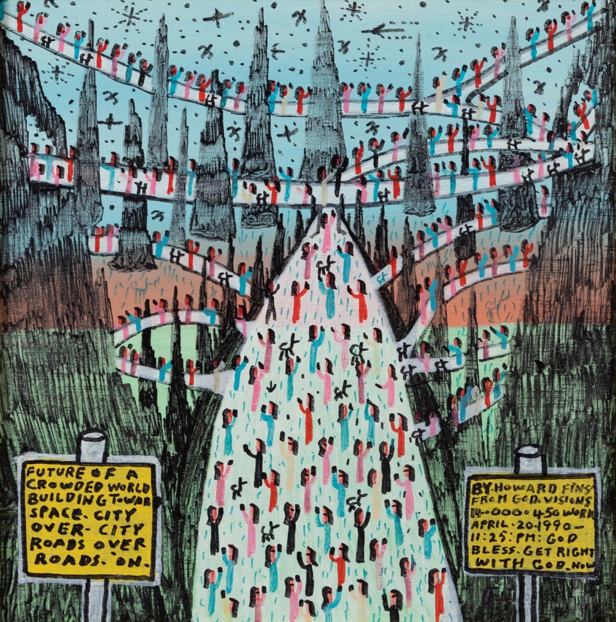 Howard Finster | Future of a Crowded World, 1990 (1990) | MutualArt