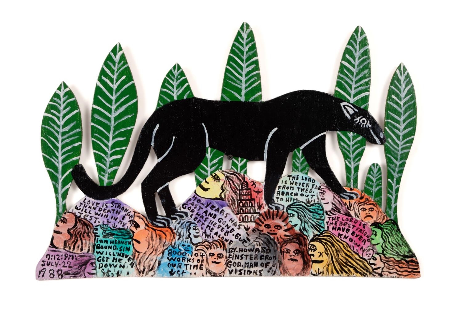 Howard Finster | Black Panther and Souls, 1988 (1988) | MutualArt