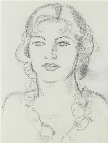 John Duncan Fergusson | Portrait of a Lady Wearing a Necklace | MutualArt