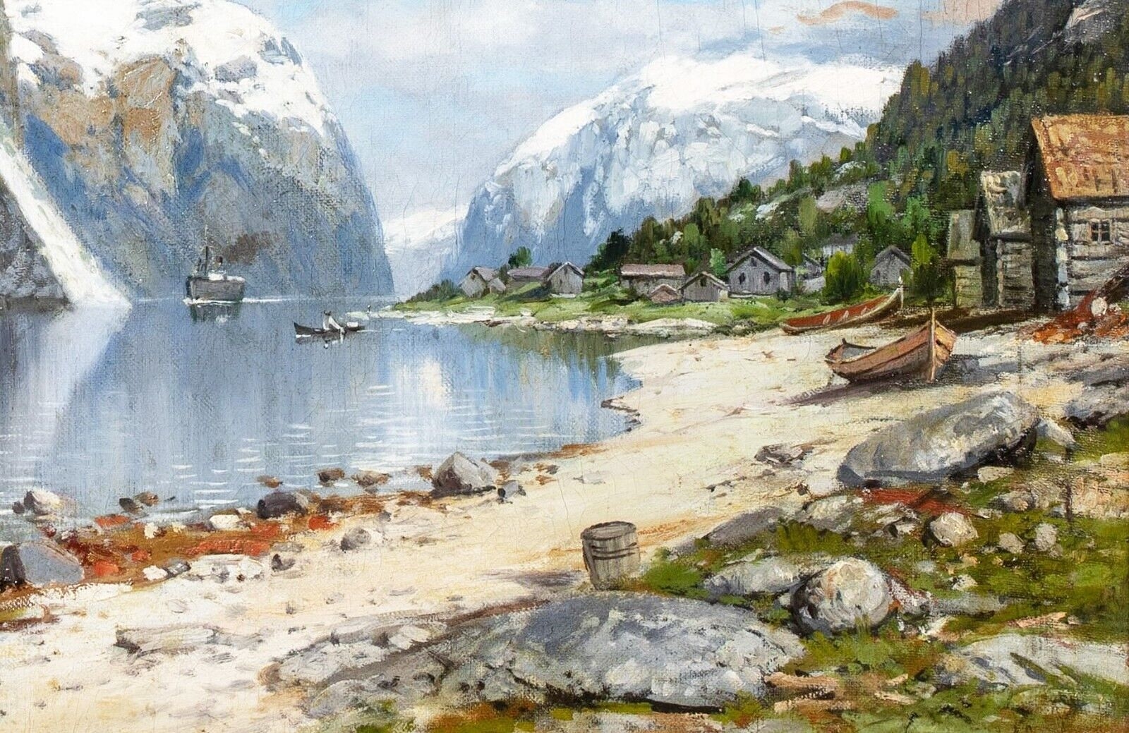 Eilert Adelsteen Normann | VIEW OF A NORWEGIAN FJORD OIL PAINTING (19th ...
