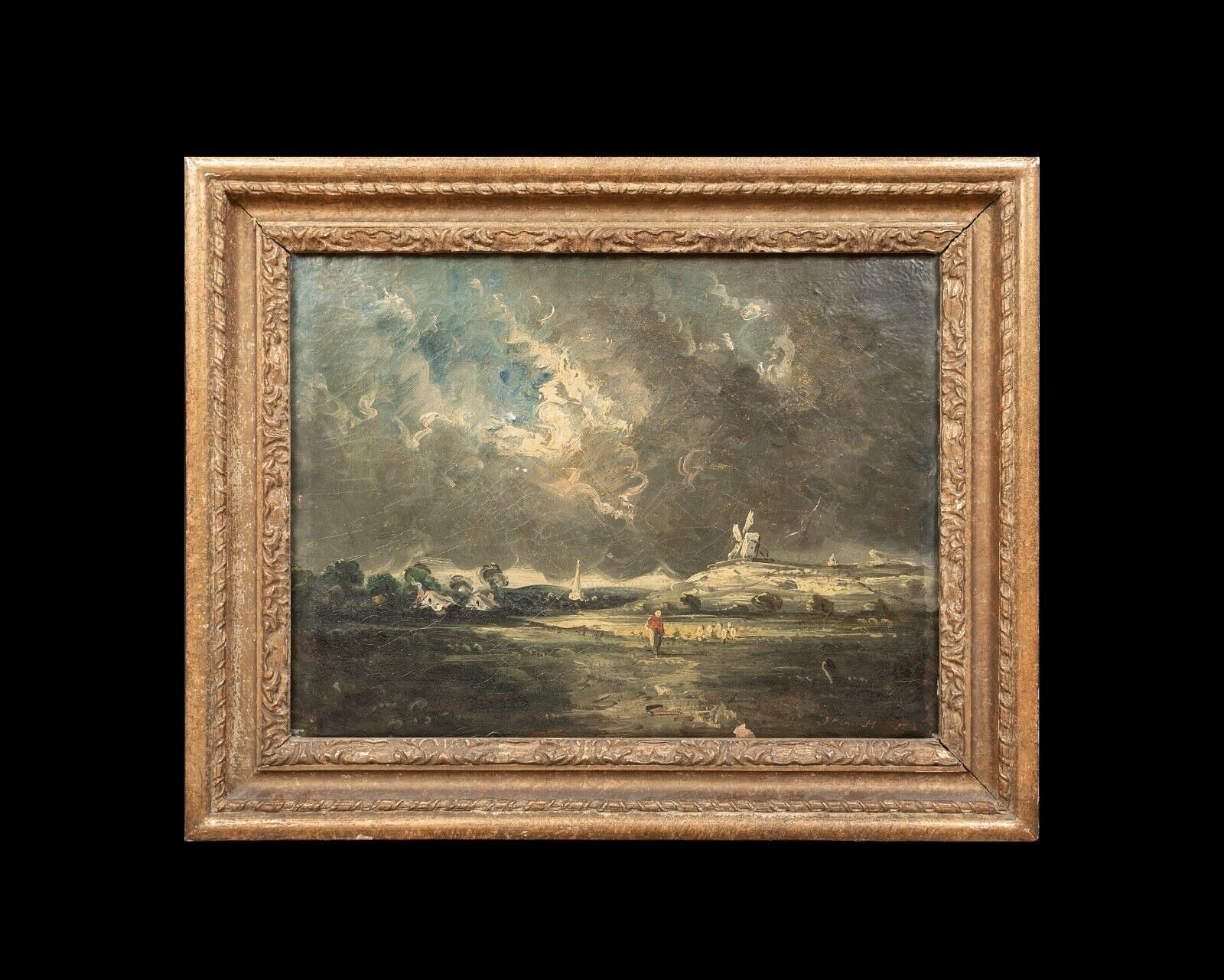 J. Constable | VIEW OF A FIGURE IN A CLOUDY LANDSCAPE (19th Century ...