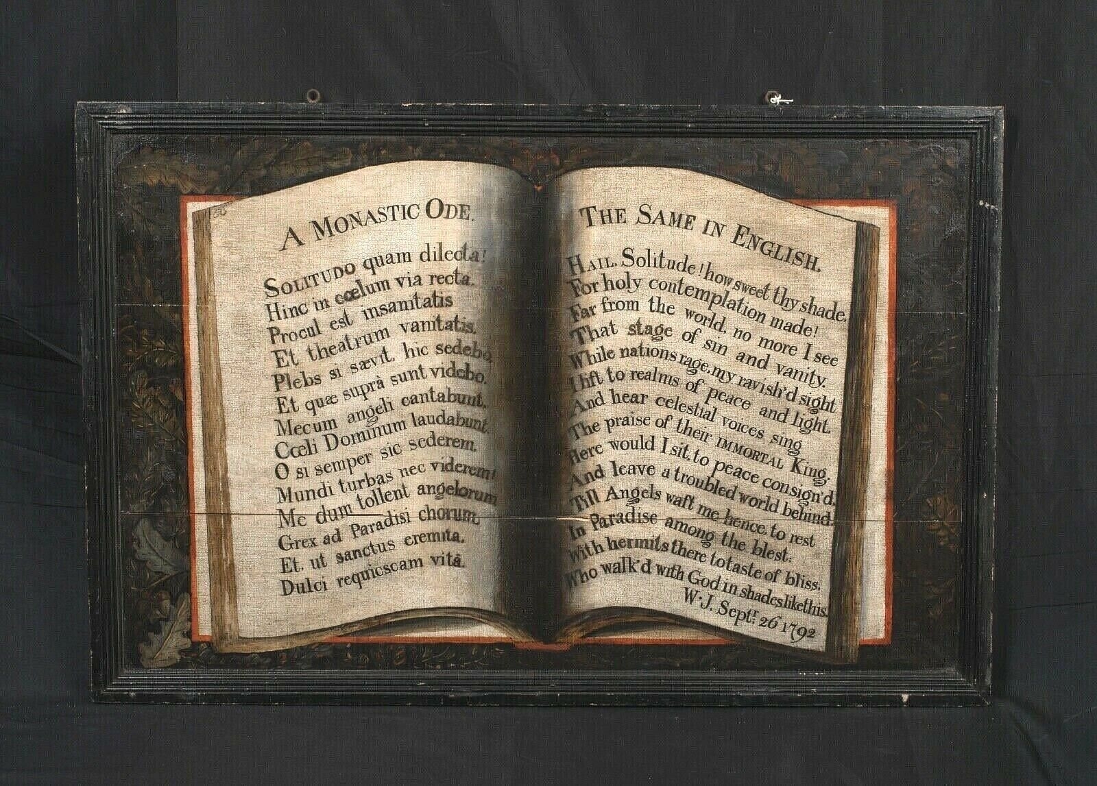 British School, 18th Century | MONASTIC ODE ANTIQUE BOOK (1792) | MutualArt