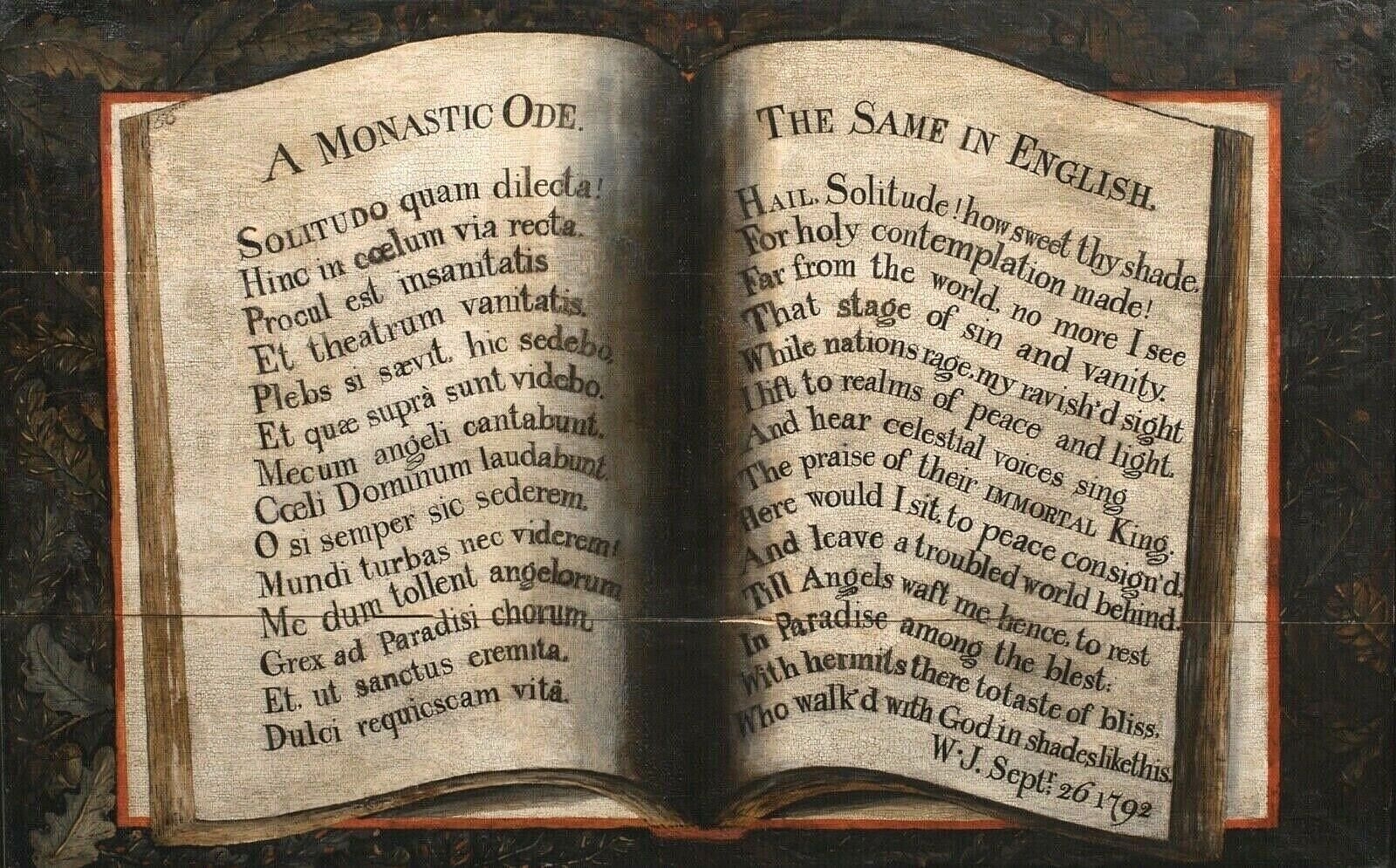 British School, 18th Century | MONASTIC ODE ANTIQUE BOOK (1792) | MutualArt