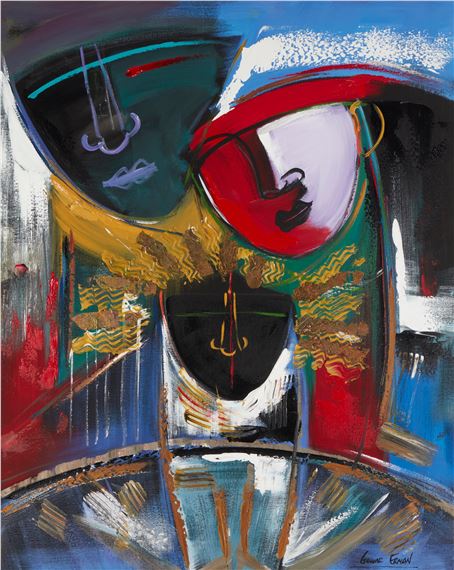 Gunnar Erman | Abstracted portrait of three faces | MutualArt