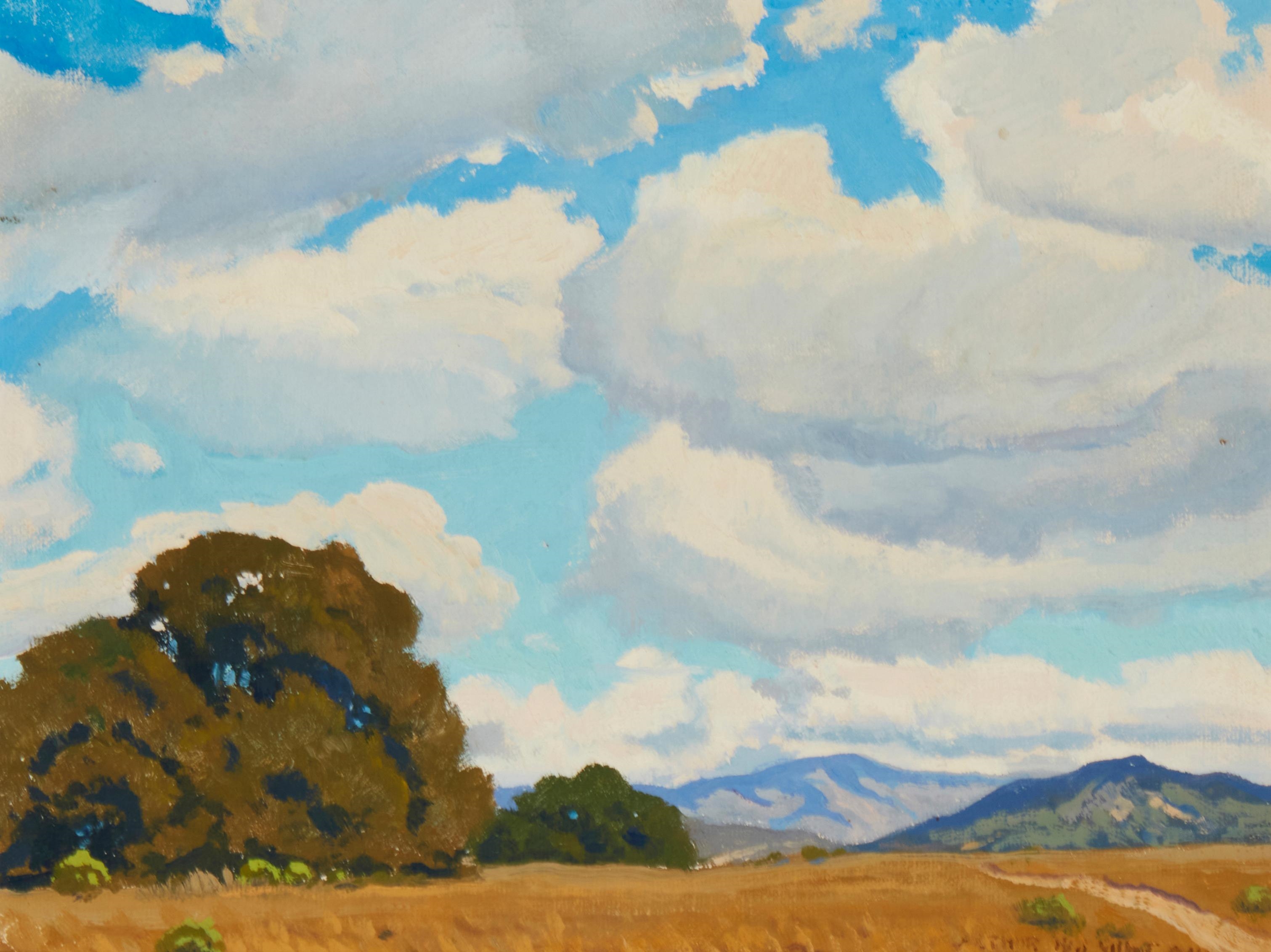 Arthur Hill Gilbert | Landscape with oak tree and cloudy sky | MutualArt