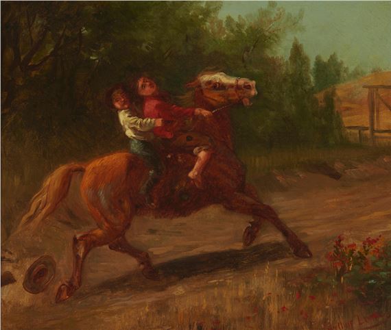 Arthur Lemon | Two children riding a horse | MutualArt