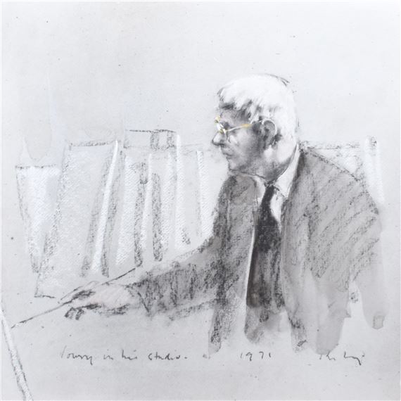 Harold Riley | Lowry in his Studio (1971) | MutualArt