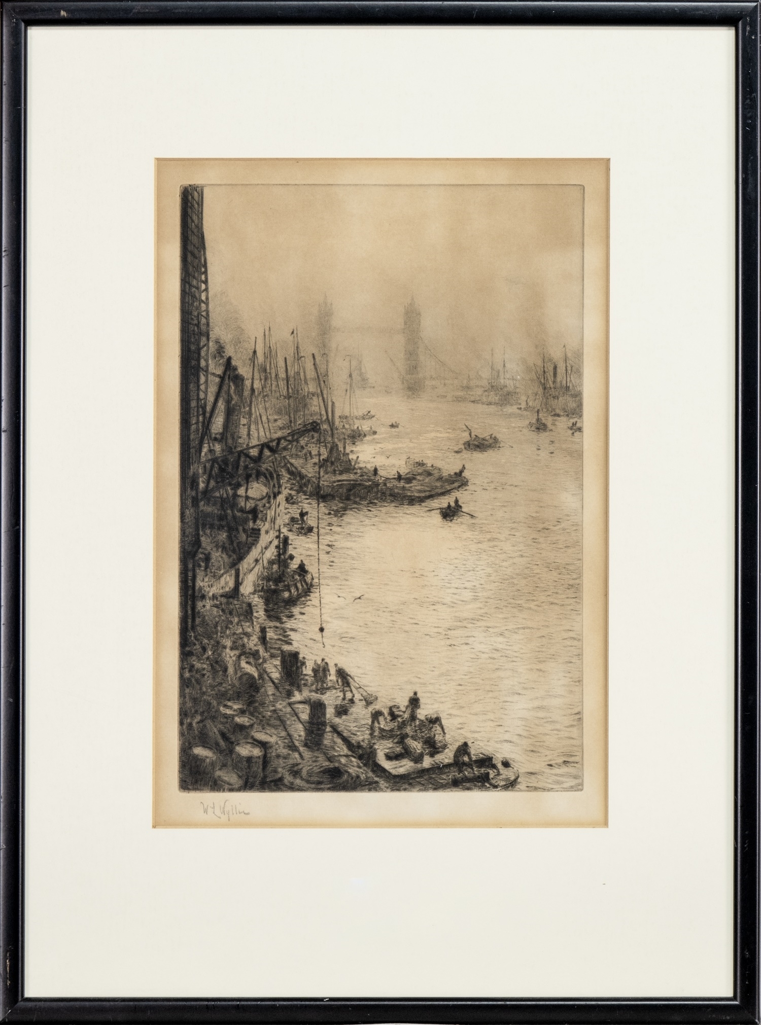 William Lionel Wyllie | DOWNSTREAM FROM LONDON BRIDGE | MutualArt