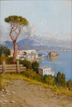Giuseppe Carelli | Paar Veduten von Neapel mit dem Vesuv | MutualArt