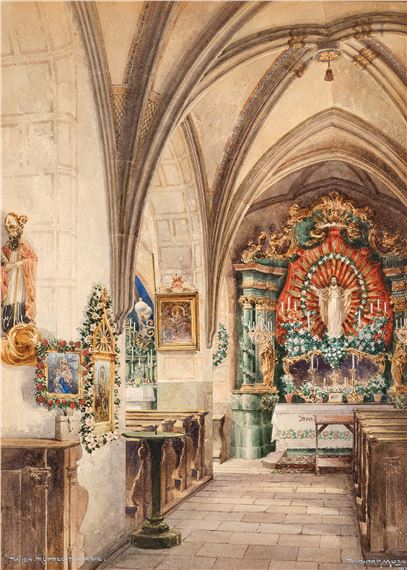 Richard Moser | The interior of Ruprechtskirche with the original side ...