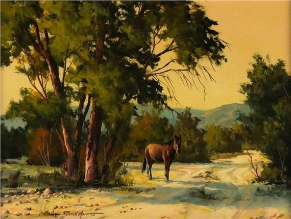 Russell Moreton | Landscape w Horse | MutualArt
