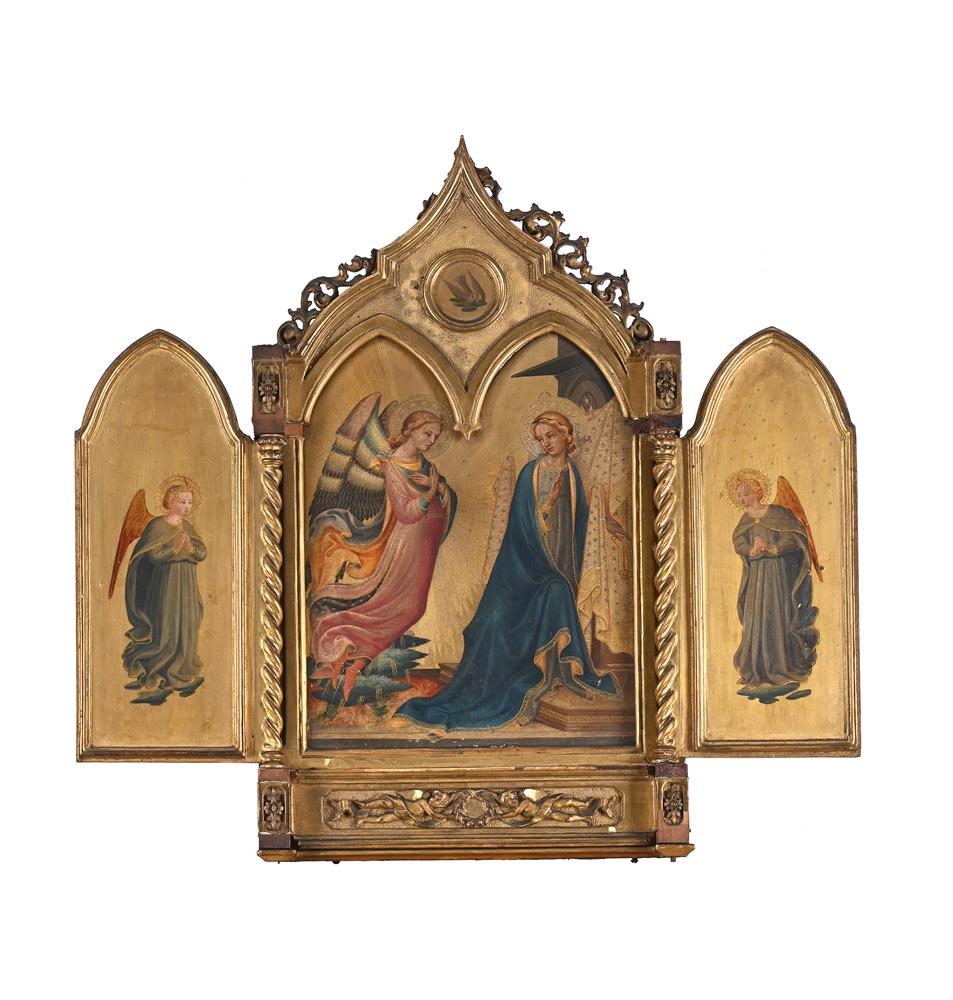 Florentine School, 19th Century | TRIPTYCH: THE ANNUNCIATION (CENTRAL PANEL) WITH TWO SAINTS ...