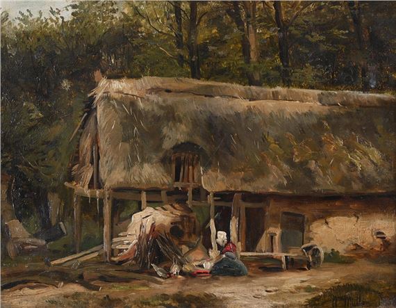 William James Muller | A THATCHED COTTAGE IN A WOOD (1838) | MutualArt