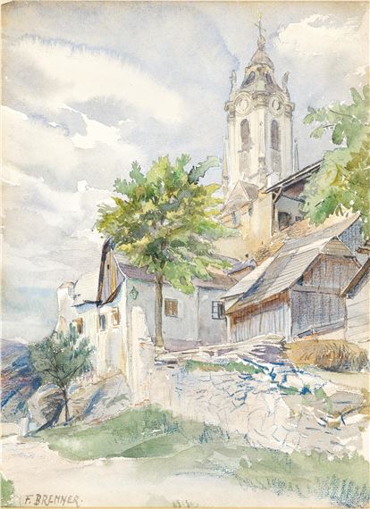 Franz Brenner | The steeple of Dürnstein in Wachau valley | MutualArt