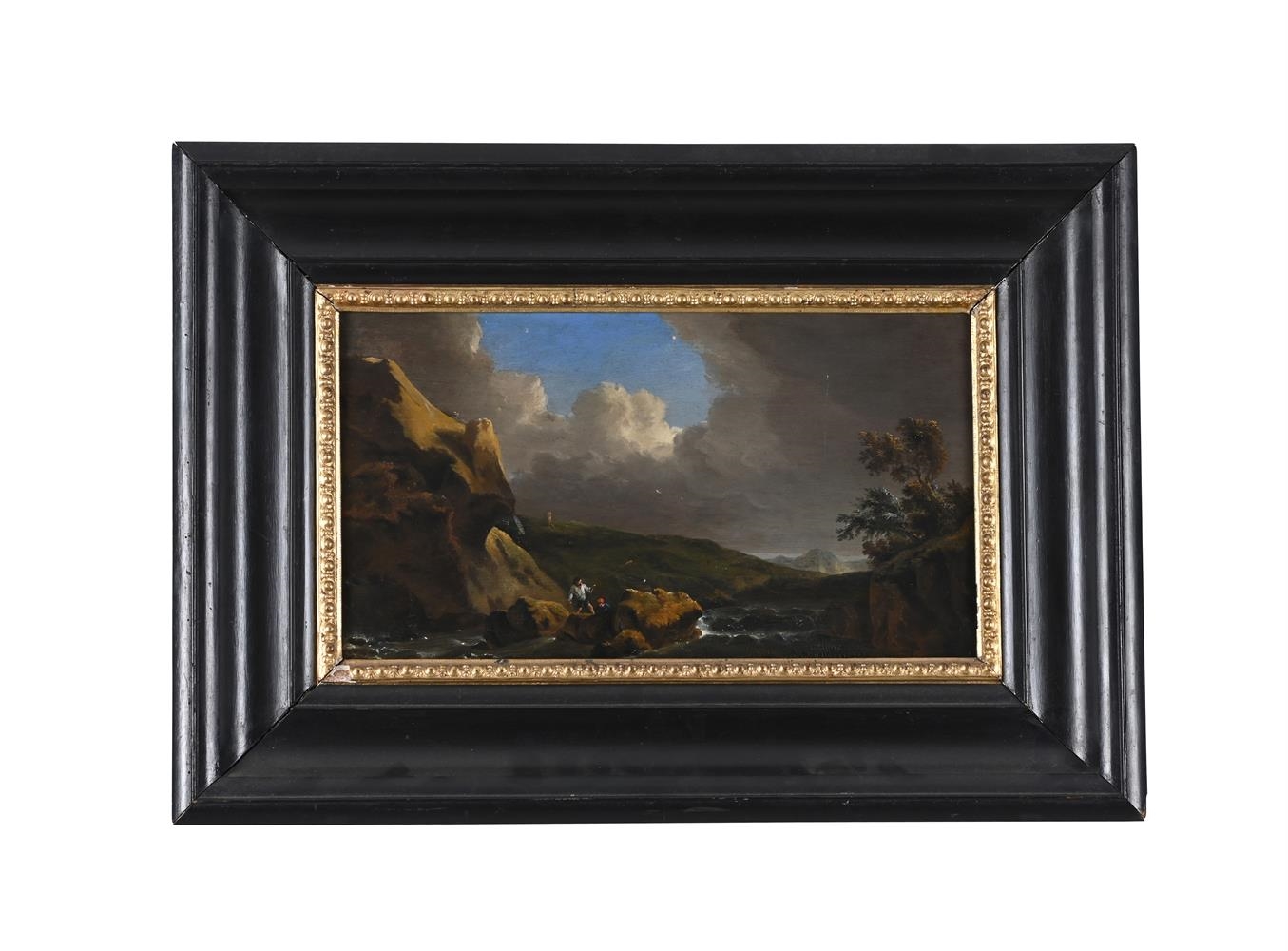 Claude-Joseph Vernet | FISHERMEN IN A ROCKY RIVER LANDSCAPE | MutualArt