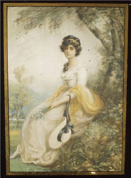 T. Hamilton Crawford | Girl seated beneath a tree | MutualArt