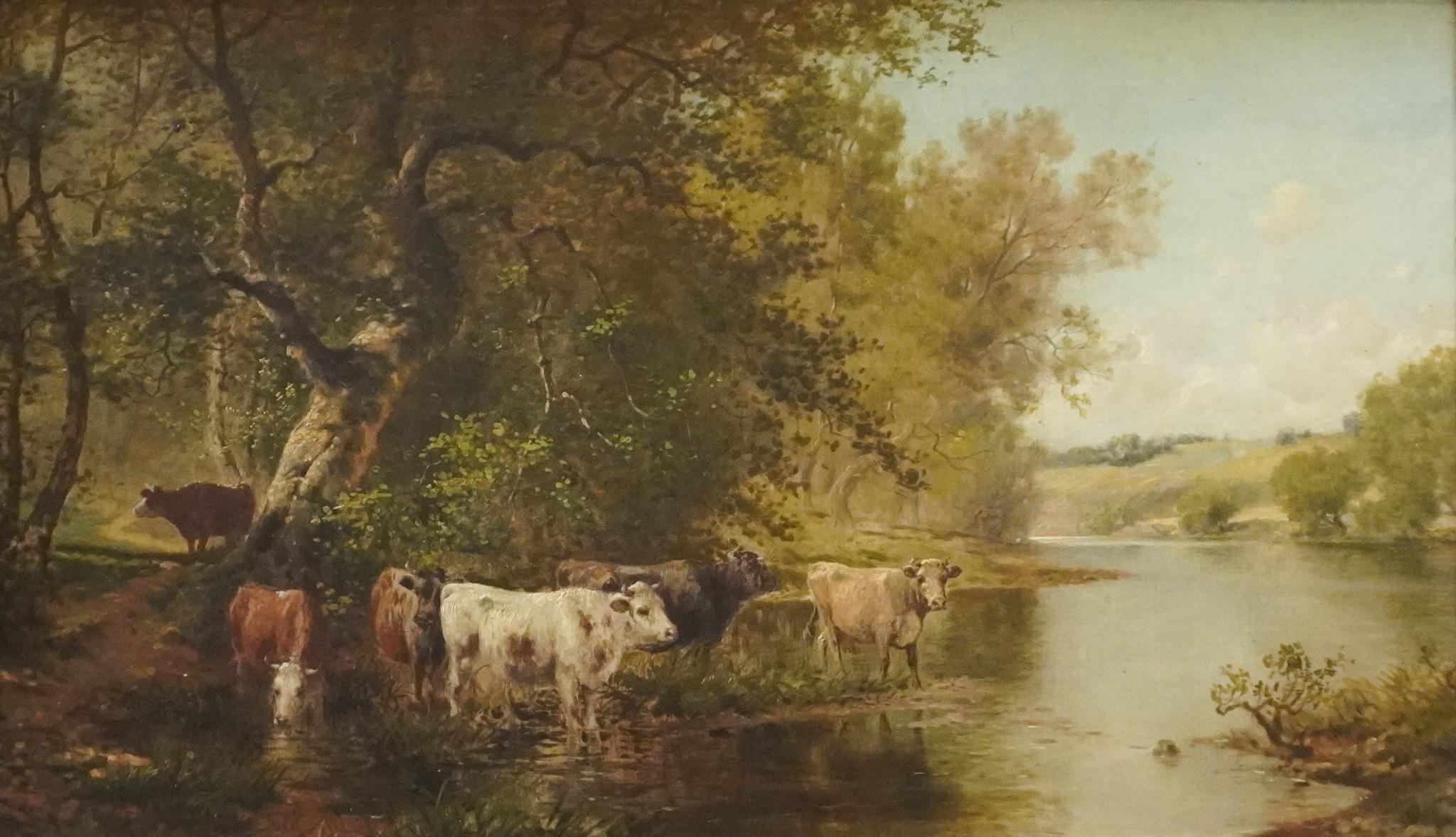 Charles Grant Beauregard | Cows Watering by a Stream (2002) | MutualArt